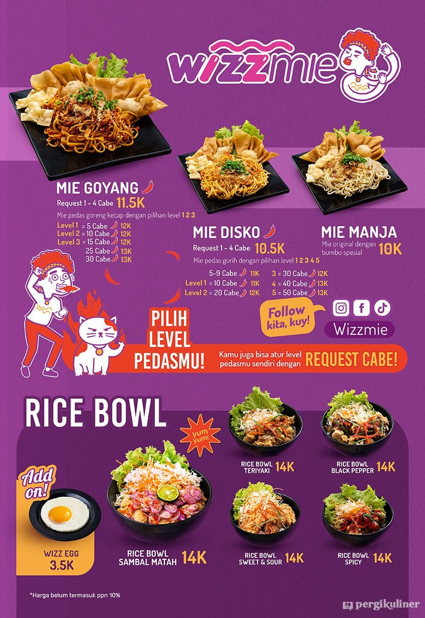 Menu Wizzmie Terbaru 2025 Lengkap dan Promo ACI FOOD!